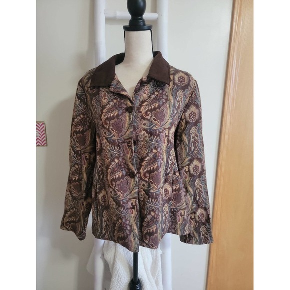 Koret | Tops | Koret Petite Brown Paisley Button Down Pxl | Poshmark